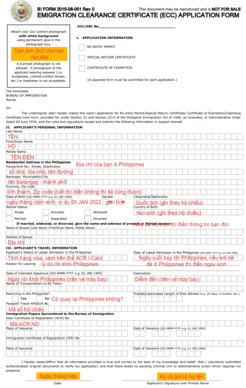 Chia sẻ cách làm ECC để đi khỏi Philippines - Maliexp.com - Việc làm ...
